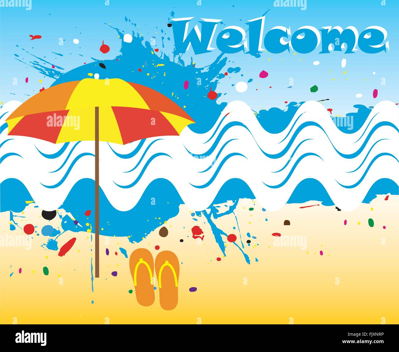 Welcome banner with abstract sea motive Stock Vector Image & Art - Alamy