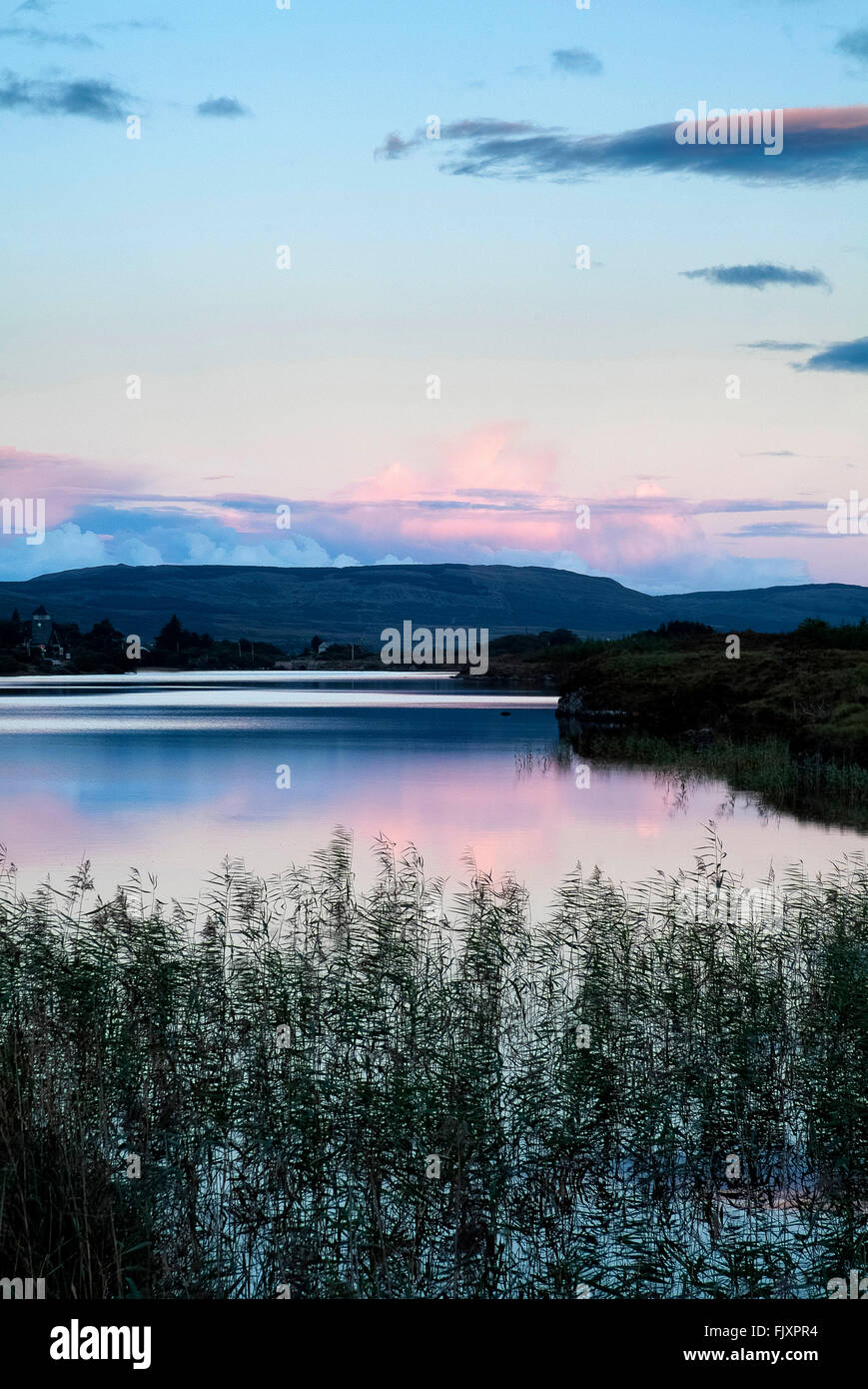 Dusk Derryclare Lake Connemara Galway Ireland Stock Photo - Alamy