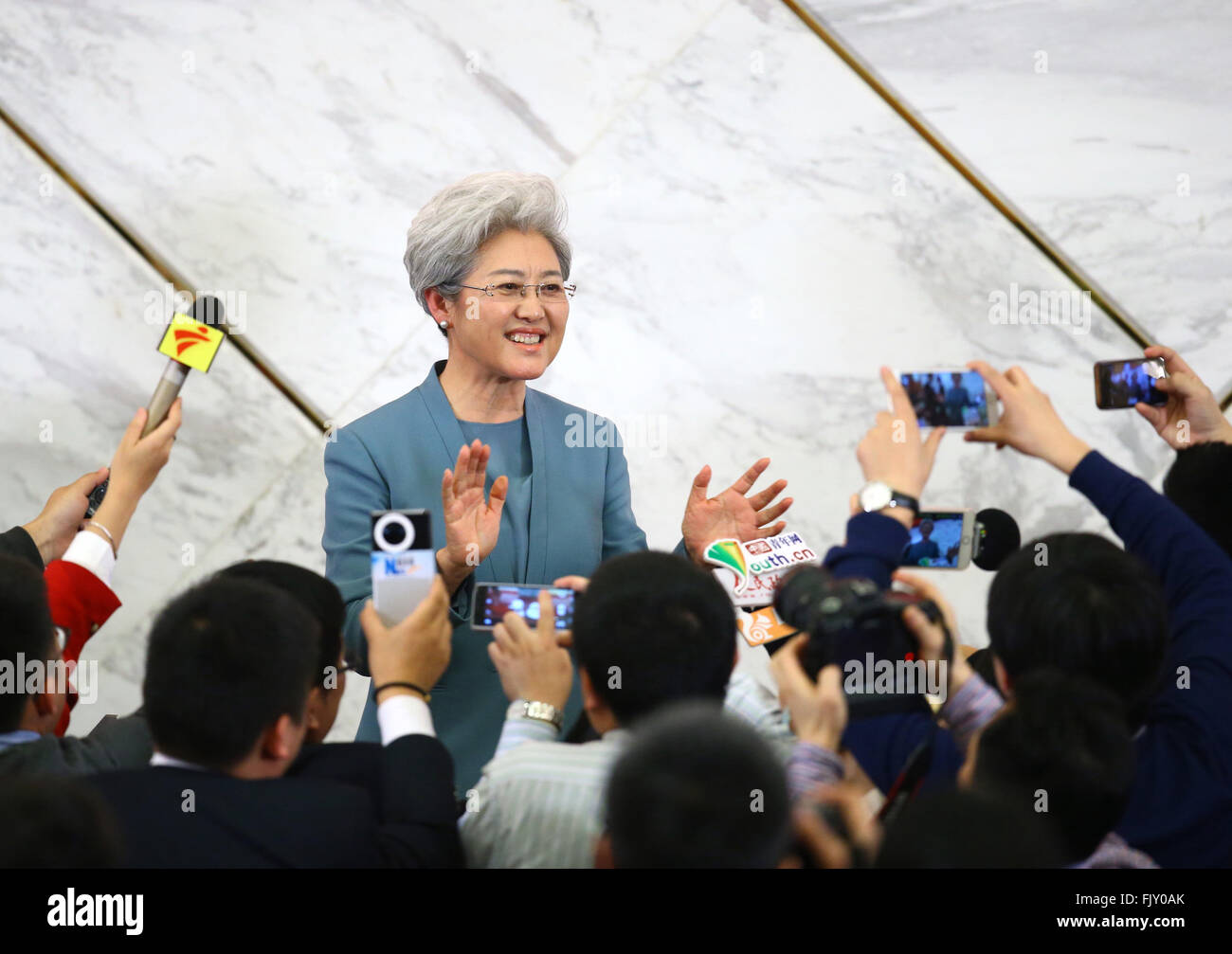 Beijing, China. 4th Mar, 2016. Fu Ying, spokesperson for the fourth ...