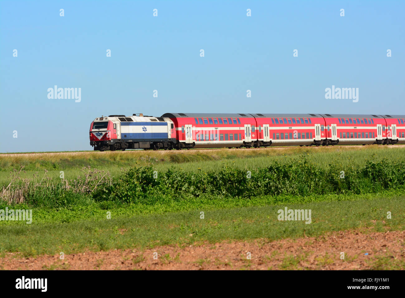 Israel train on tracks Stock Photo - Alamy