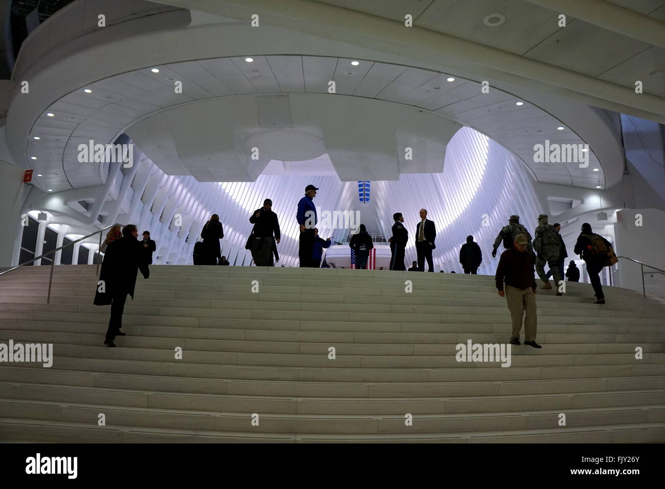 New York City, USA. 3rd March, 2016. Visitors at the World Trade Center ...