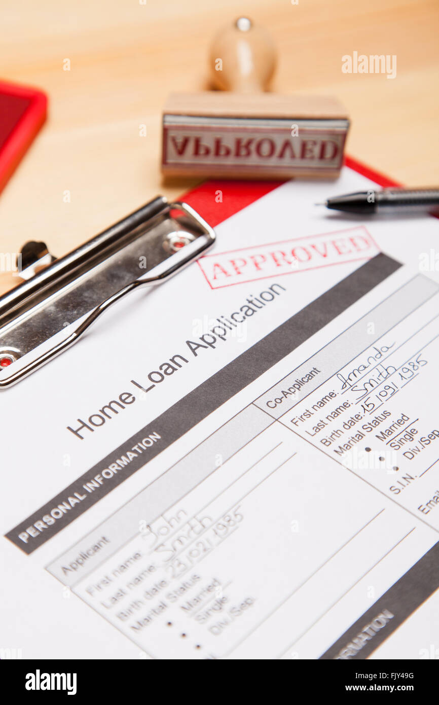 Home loan application form Stock Photo - Alamy