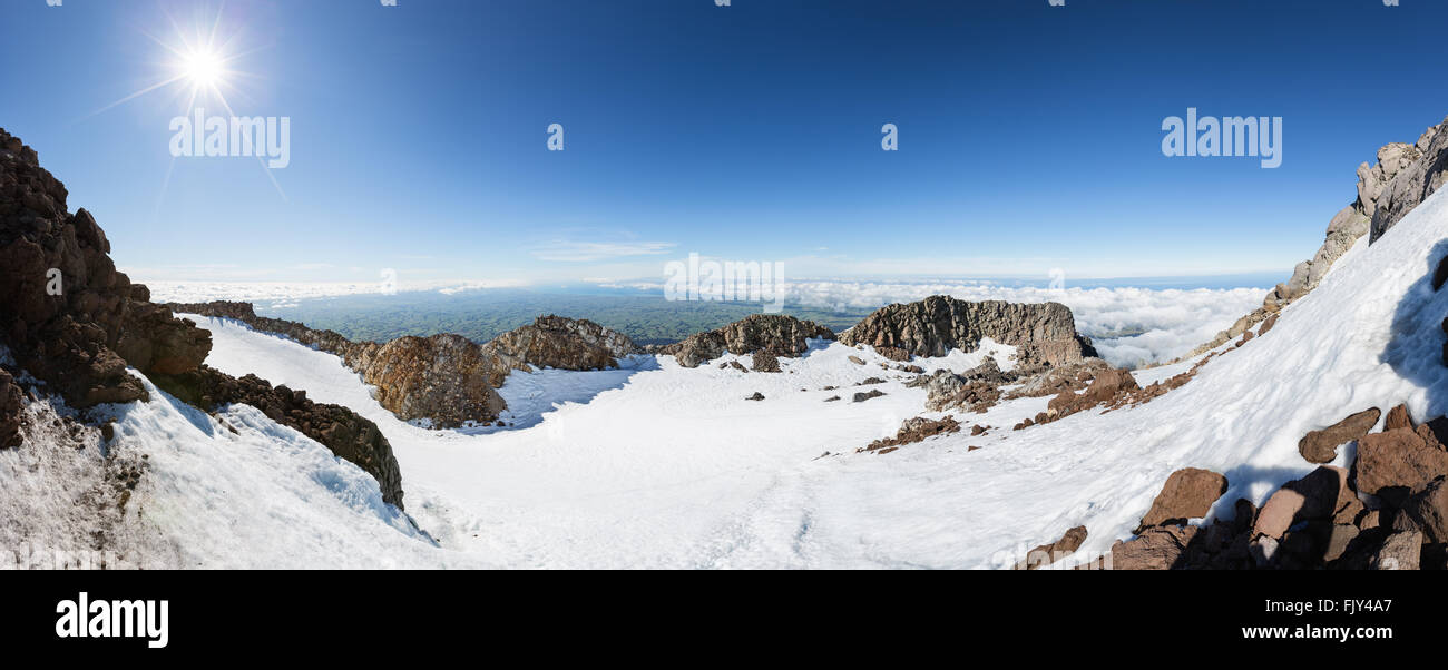 In the crater of Mt Taranaki volcano, north island, New Zealand Stock ...