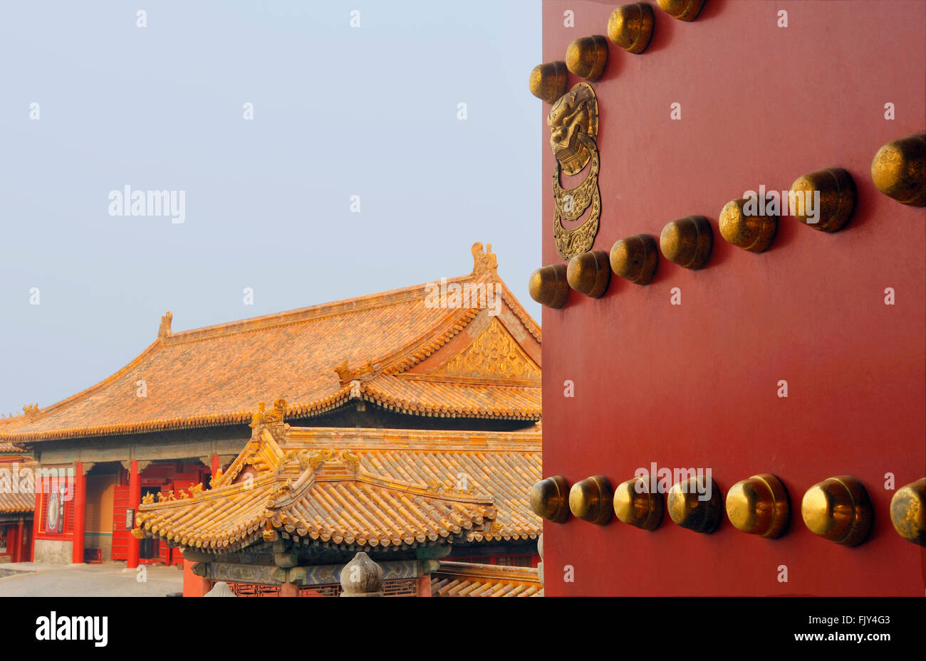 red wooden door entrance to Forbidden City,Beijing,China Stock Photo ...