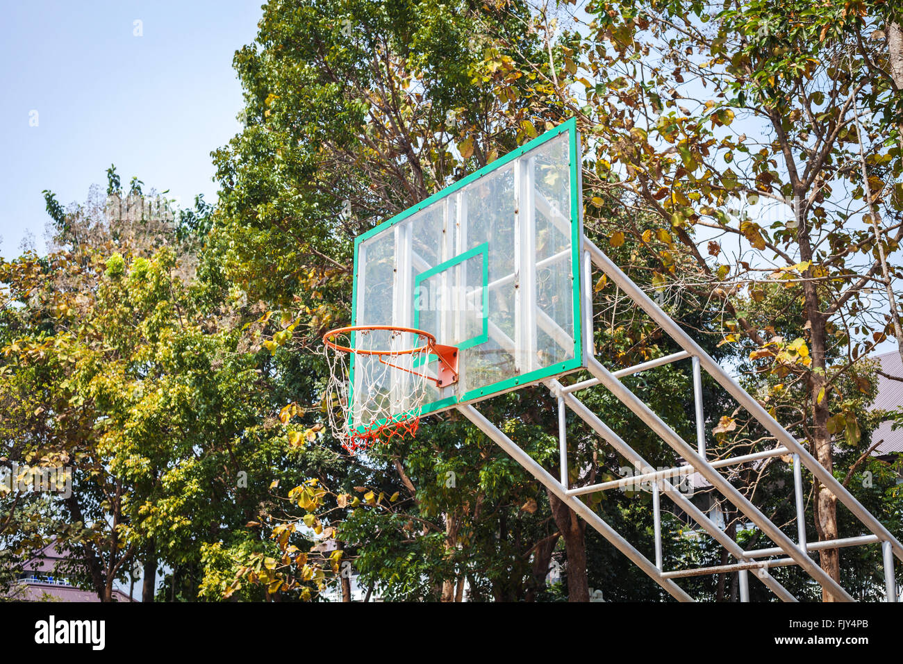 Basketball hoop in the nature Stock Photo - Alamy