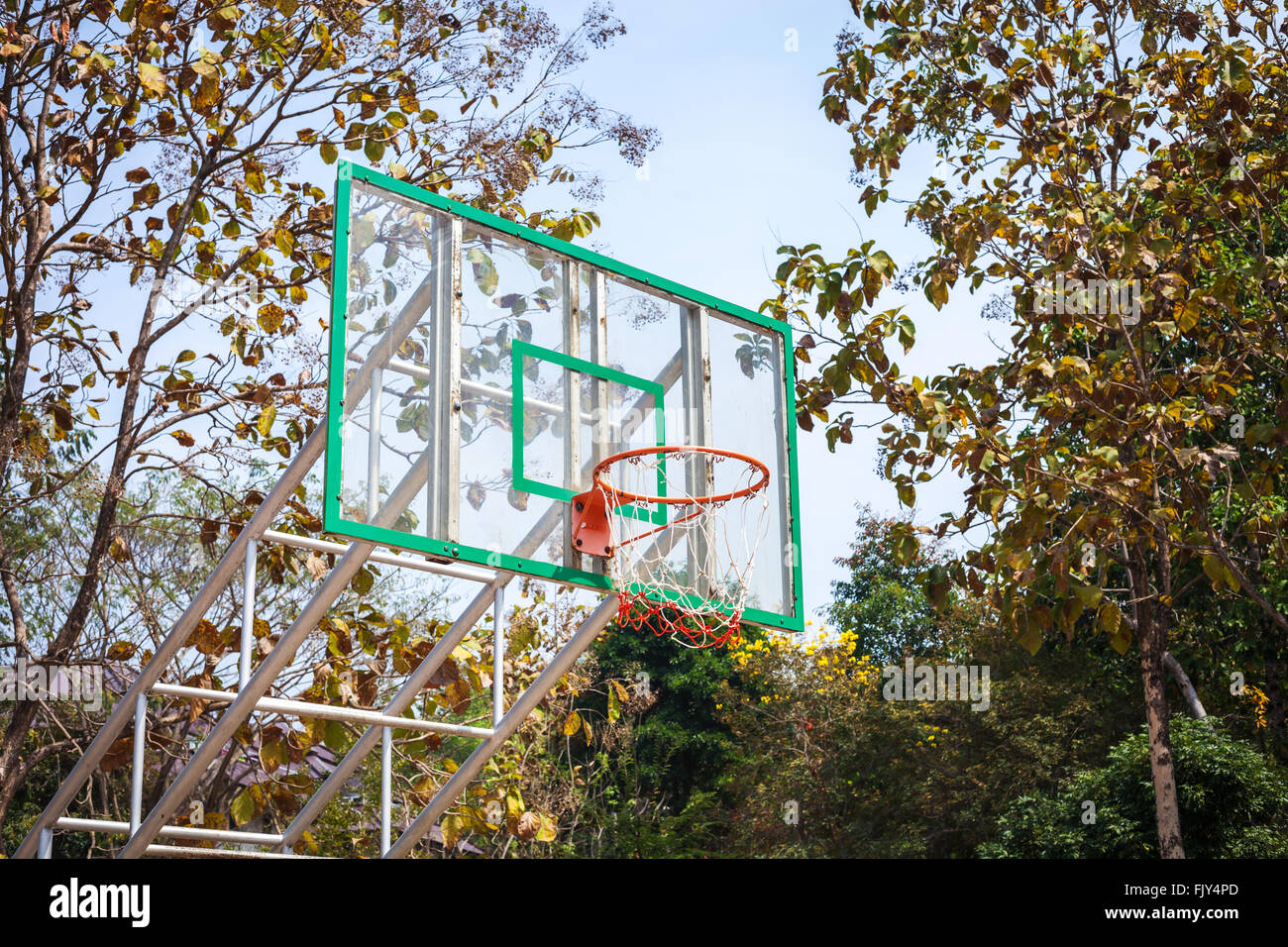 Basketball hoop in the nature Stock Photo - Alamy