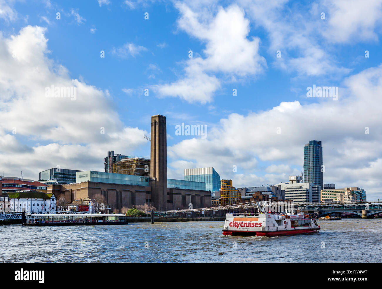 View across the River Thames towards Tate Modern and Shakespeare's ...
