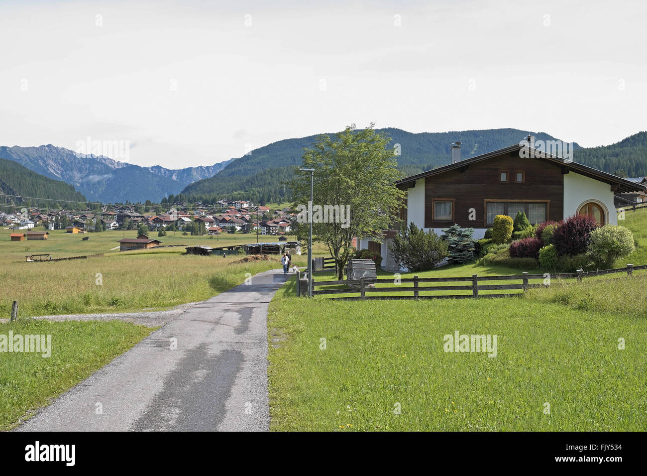 Chalet style house, Ehrwald, Austrian Alps, Austria Stock Photo - Alamy