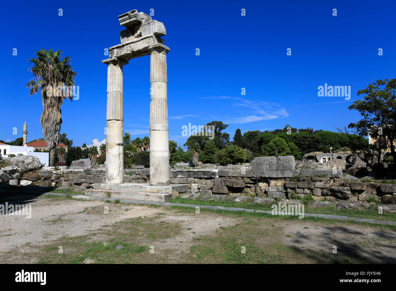 Ruins of the ancient Agora complex, Kos Town, Kos Island, Dodecanese ...