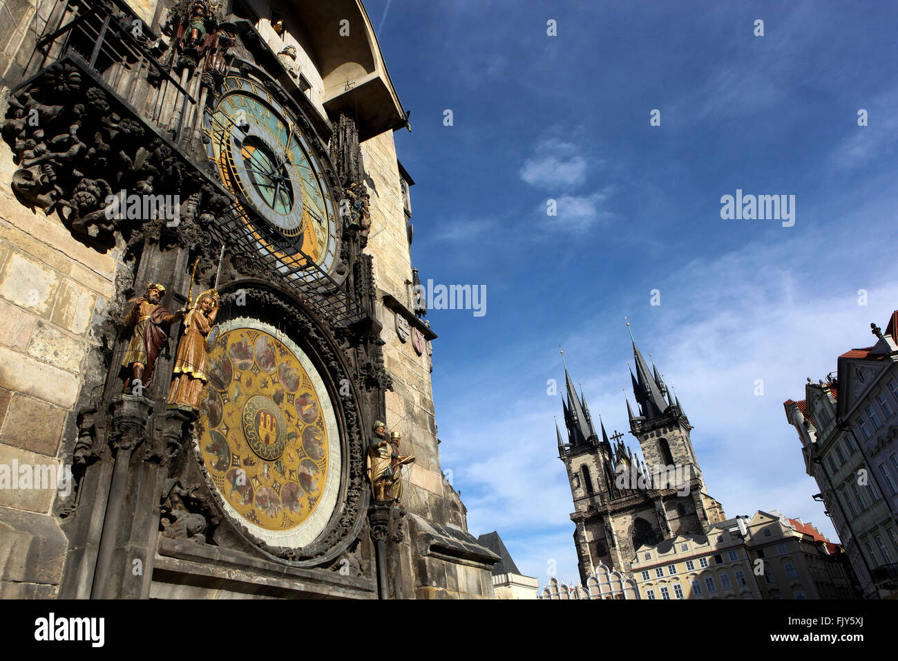 Prague old town square clock hi-res stock photography and images - Alamy
