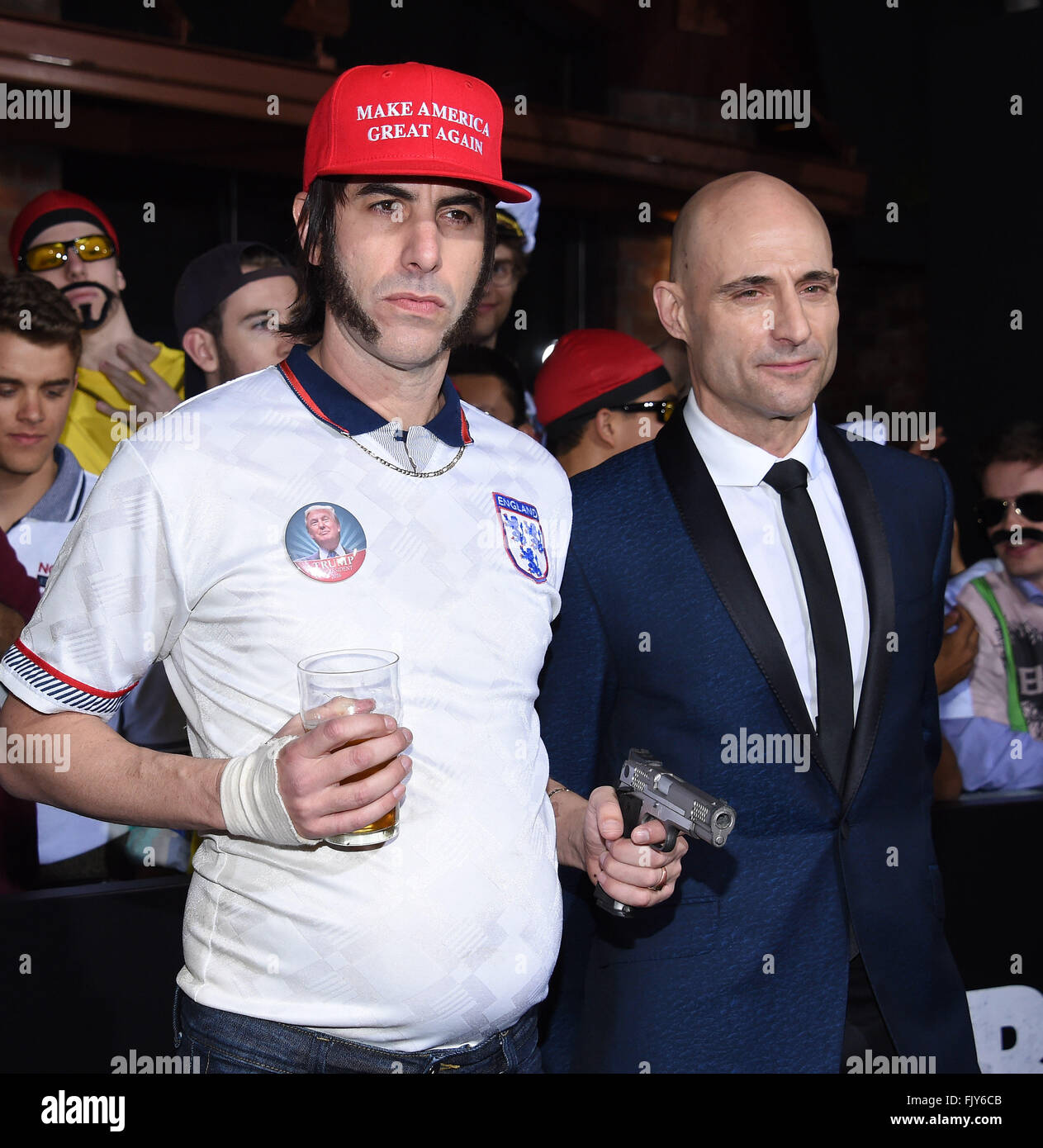 Westwood, California, USA. 3rd Mar, 2016. Sacha Baron Cohen & Mark ...
