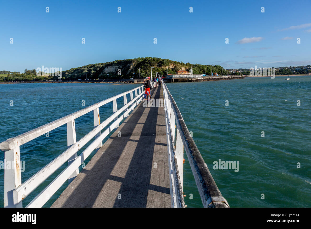 Wharf at Auckland Mission Bay Stock Photo - Alamy