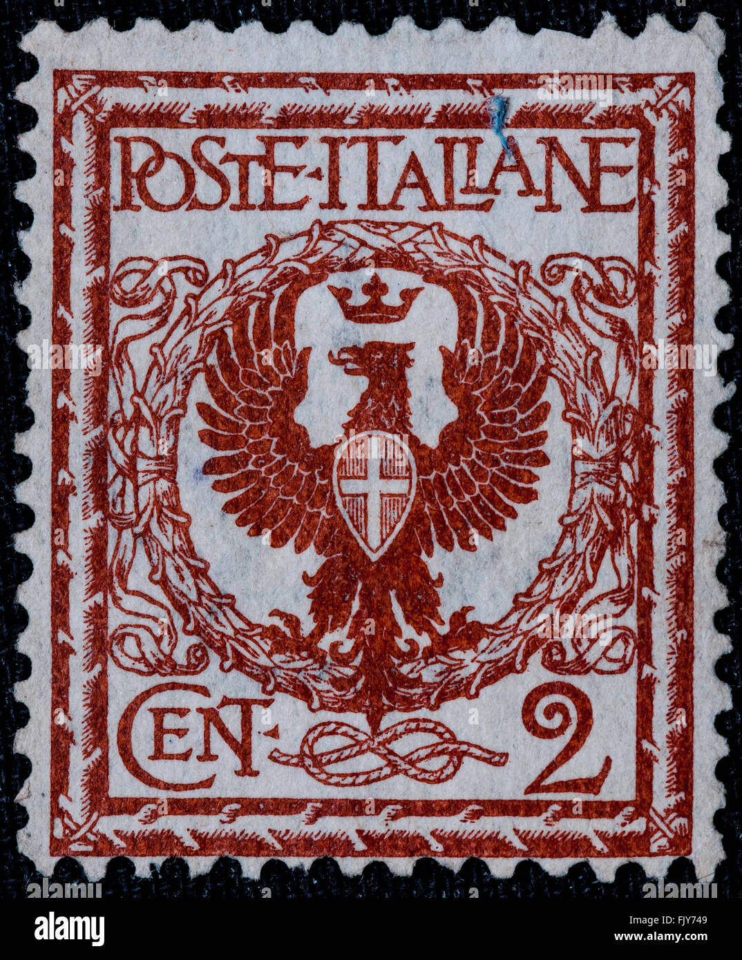 1901 - Old postage stamp used of the Kingdom of Italy King Vittorio ...