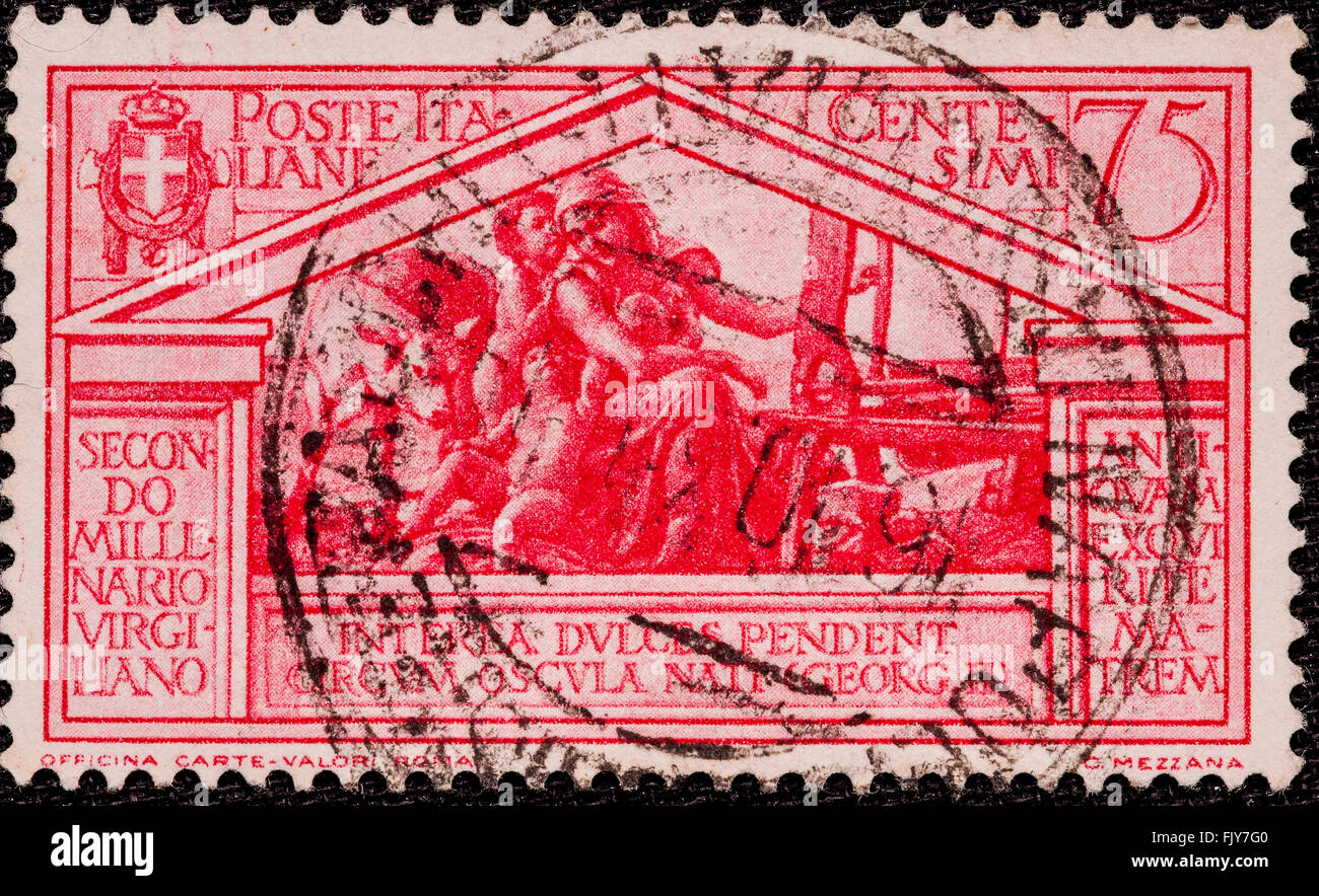 Old postage stamps of Italian Kngdom Stock Photo - Alamy