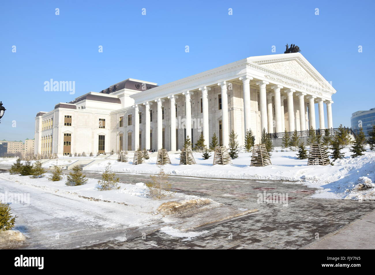 A view of the New Opera House in classical style in Astana, capital of ...