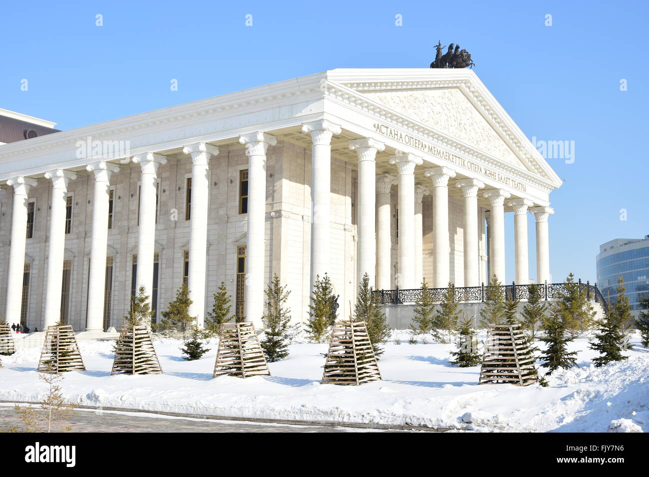 A view of the New Opera House in classical style in Astana, capital of ...