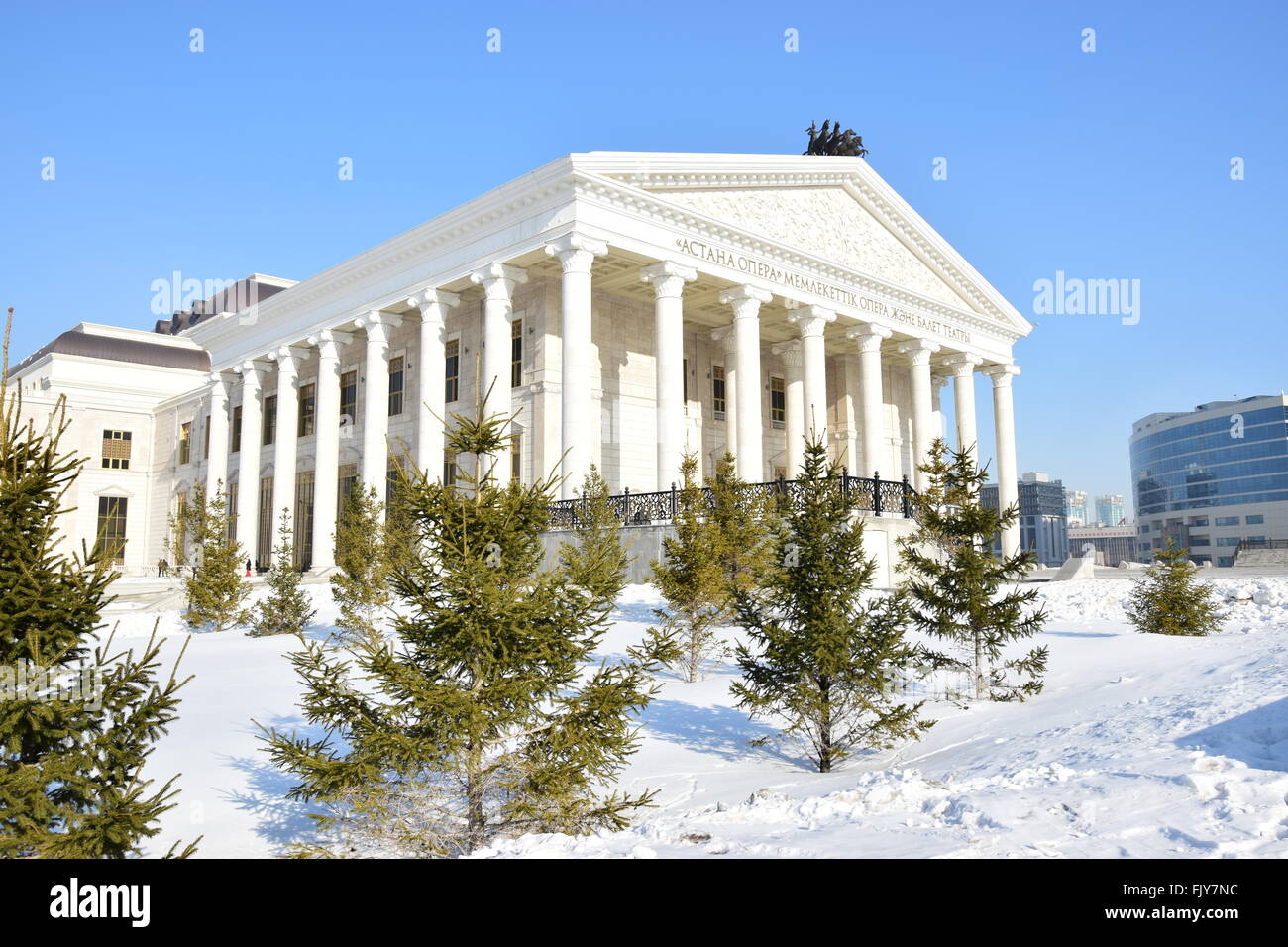 A view of the New Opera House in classical style in Astana, capital of ...