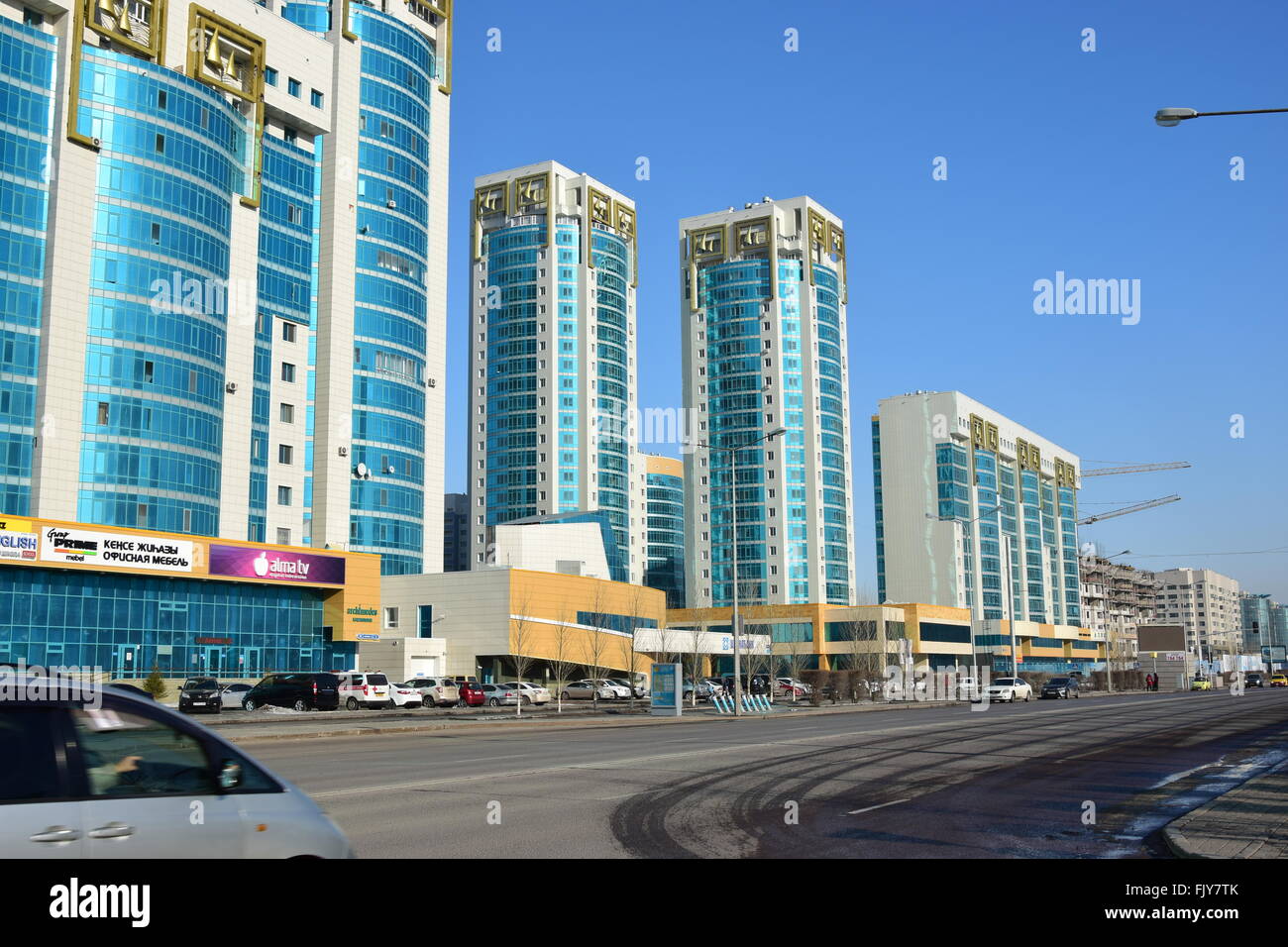 Street view in Astana, Kazakhstan, in winter Stock Photo - Alamy