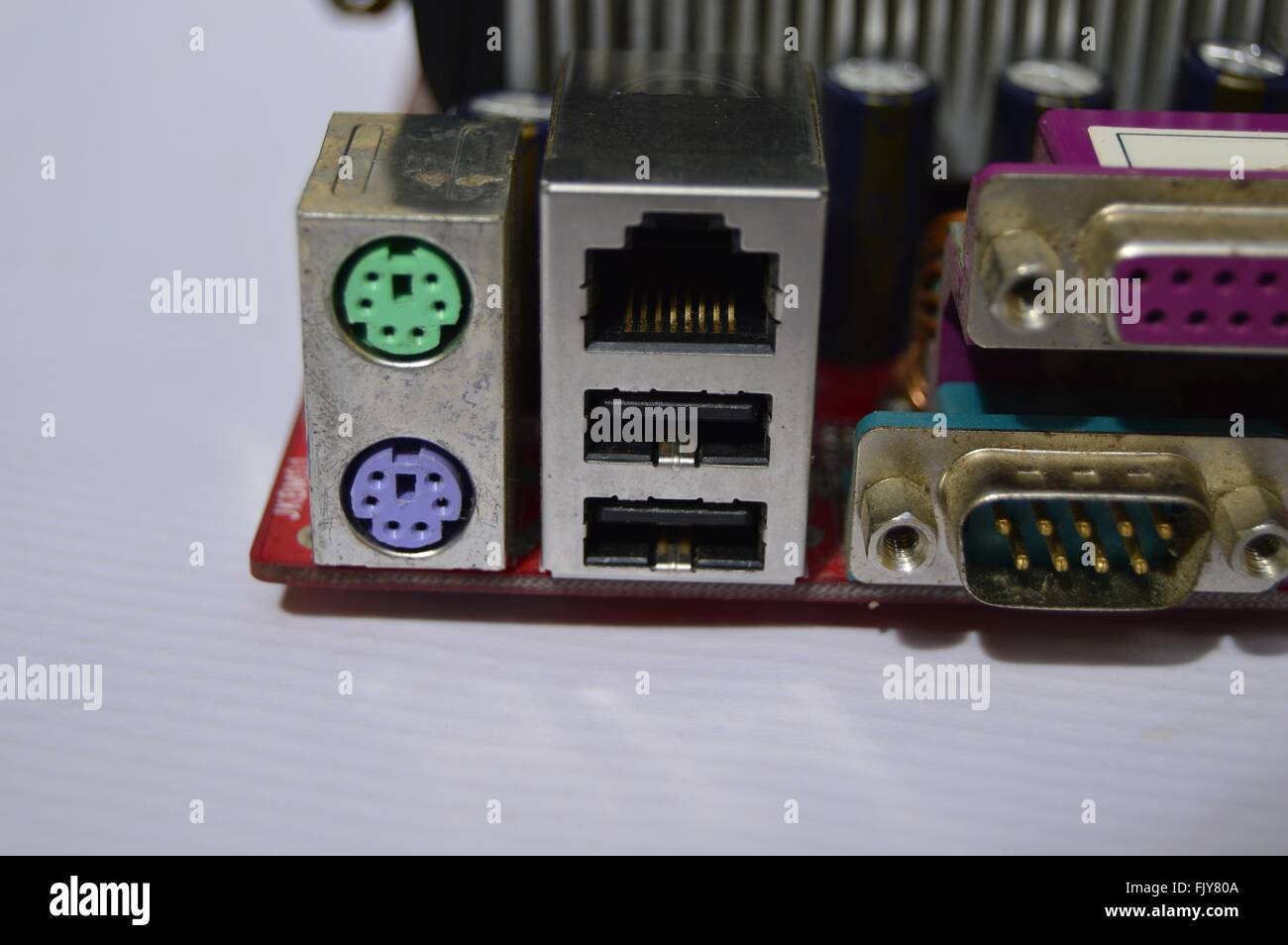 Close view of keyboard and mouse ports Stock Photo - Alamy