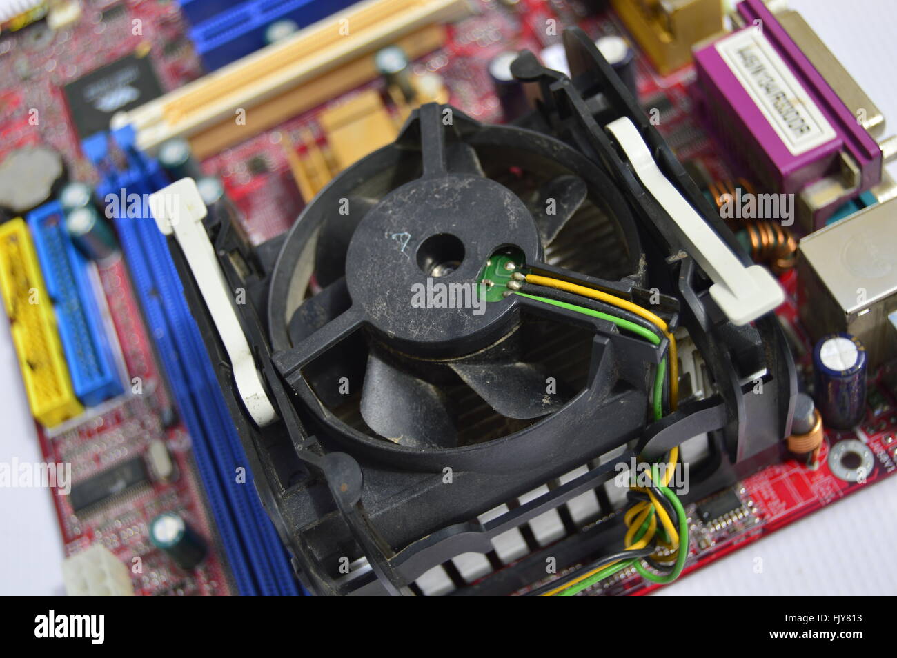 PC electronic card, heat sink and cooling fan Stock Photo - Alamy