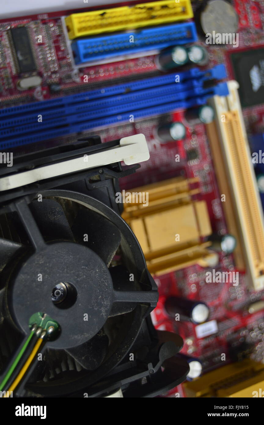 PC electronic card, heat sink and cooling fan Stock Photo - Alamy