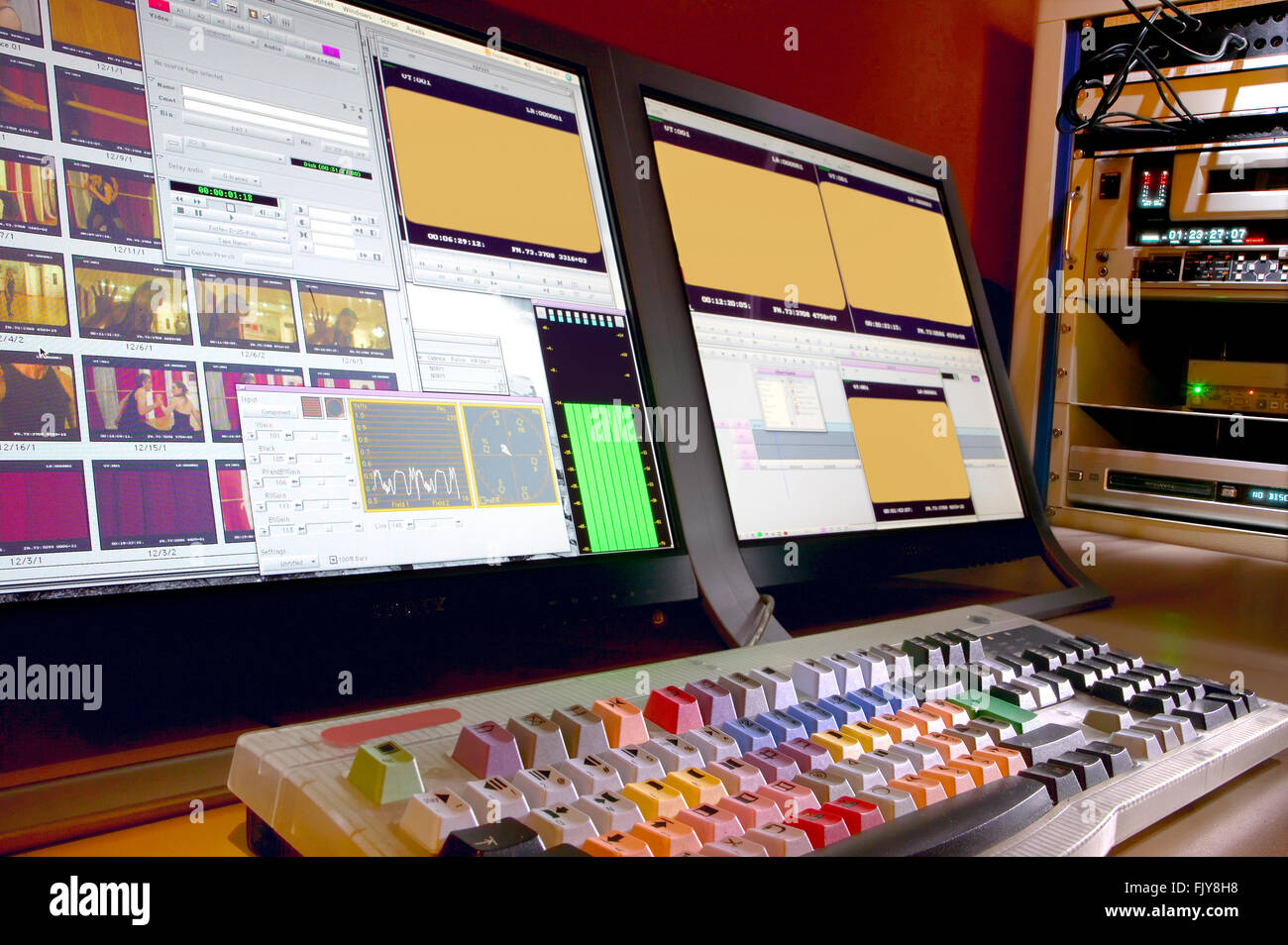 Editing console. Adjustment and electronic equipment. Horizontal Stock ...