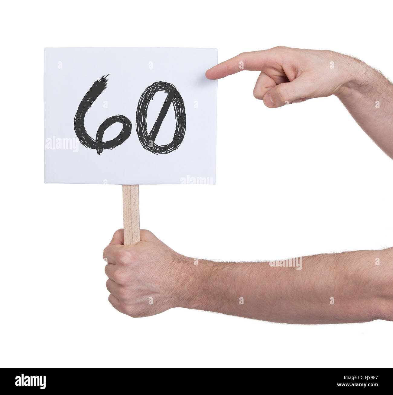 Sign with a number, isolated on white - 60 Stock Photo - Alamy
