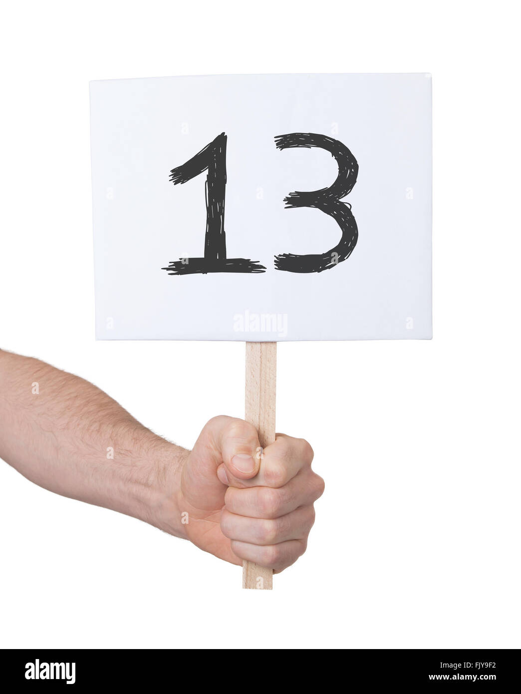 Sign with a number, isolated on white - 13 Stock Photo - Alamy