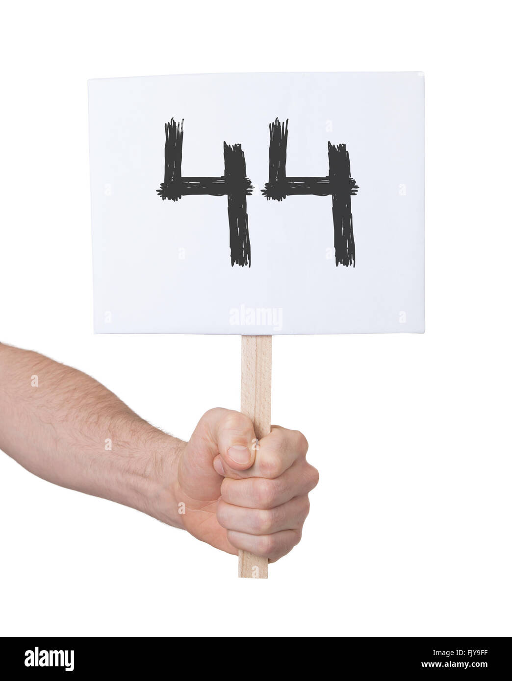Sign with a number, isolated on white - 44 Stock Photo - Alamy