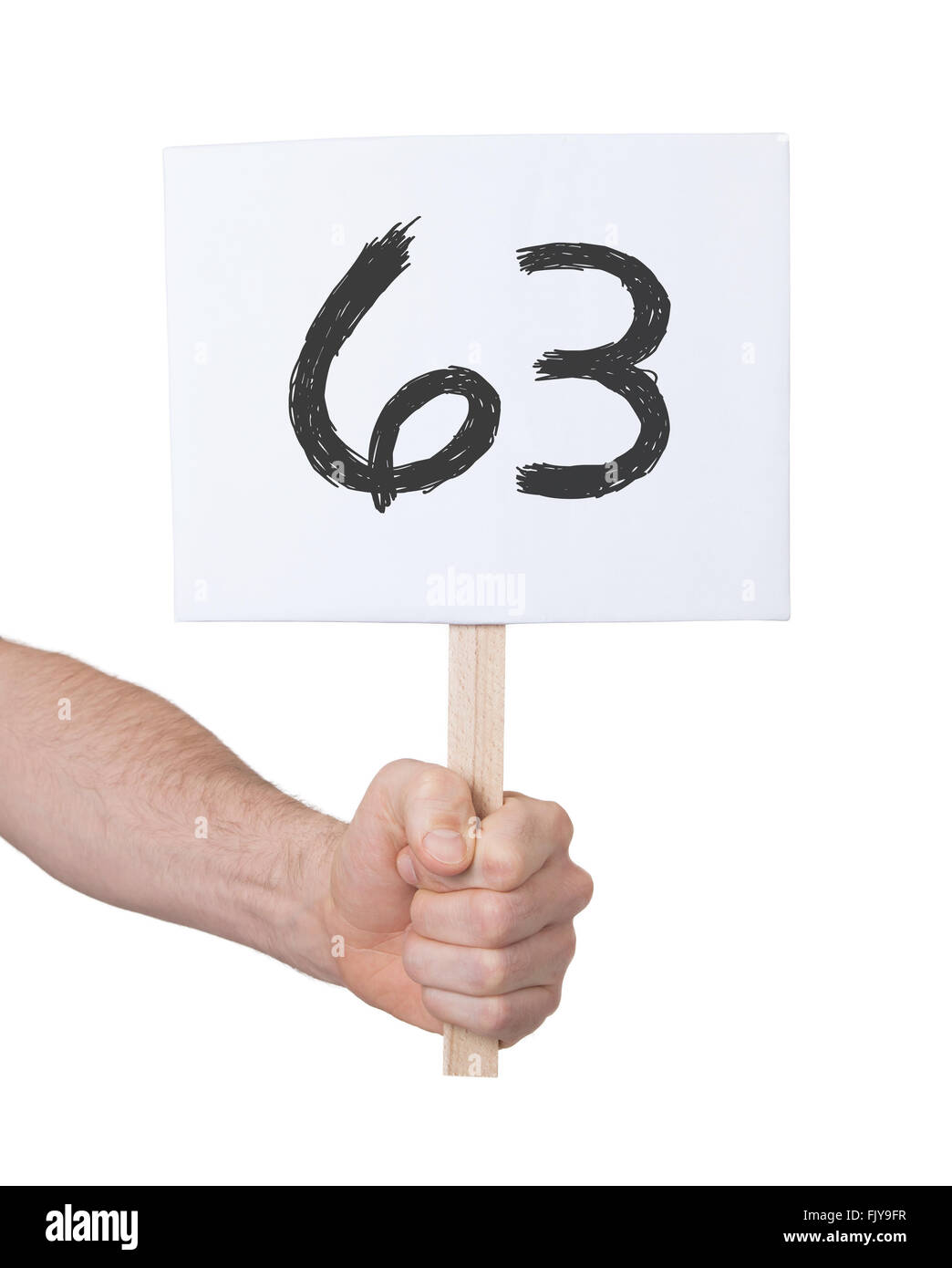 Sign with a number, isolated on white - 63 Stock Photo - Alamy