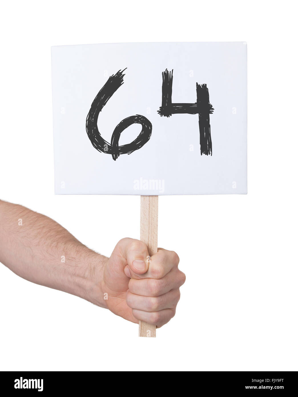 Sign with a number, isolated on white - 64 Stock Photo - Alamy