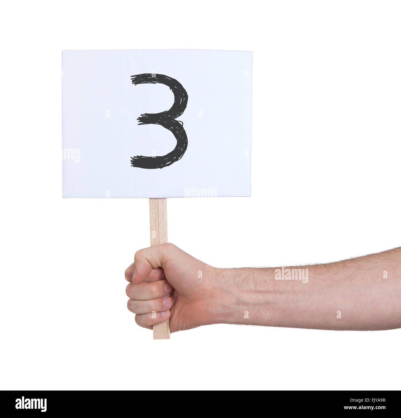 Sign with a number, isolated on white - 3 Stock Photo - Alamy