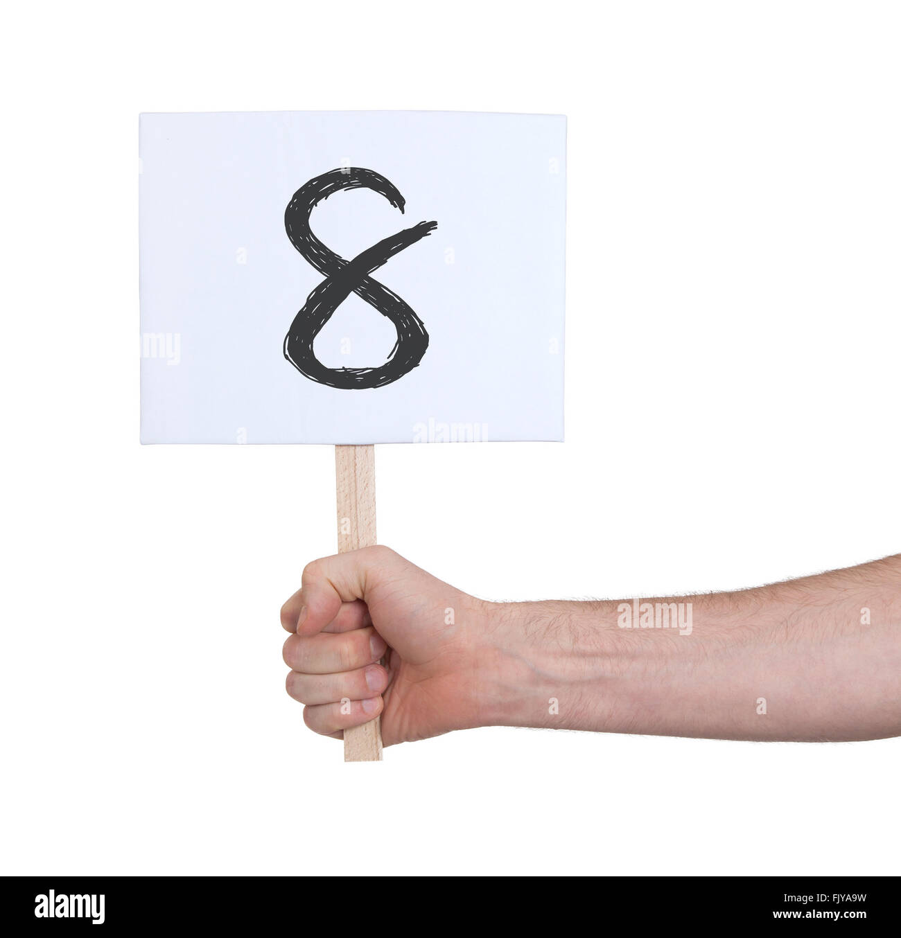 Sign with a number, isolated on white - 8 Stock Photo - Alamy