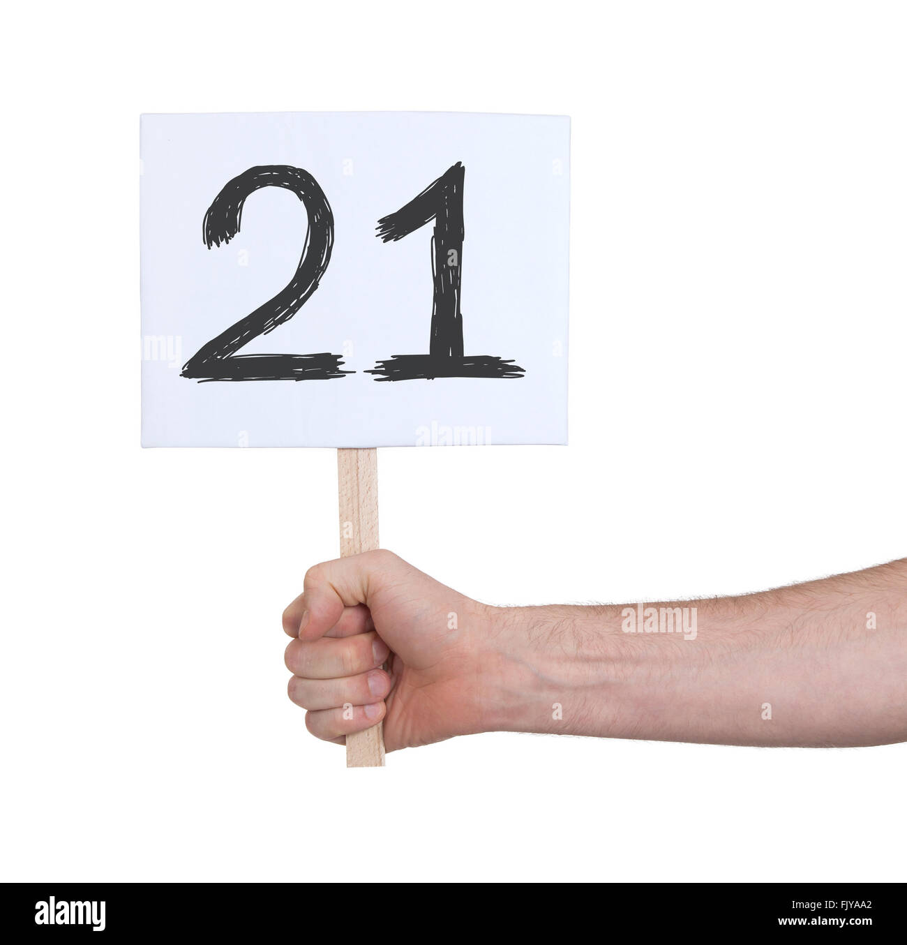 Sign with a number, isolated on white - 21 Stock Photo - Alamy