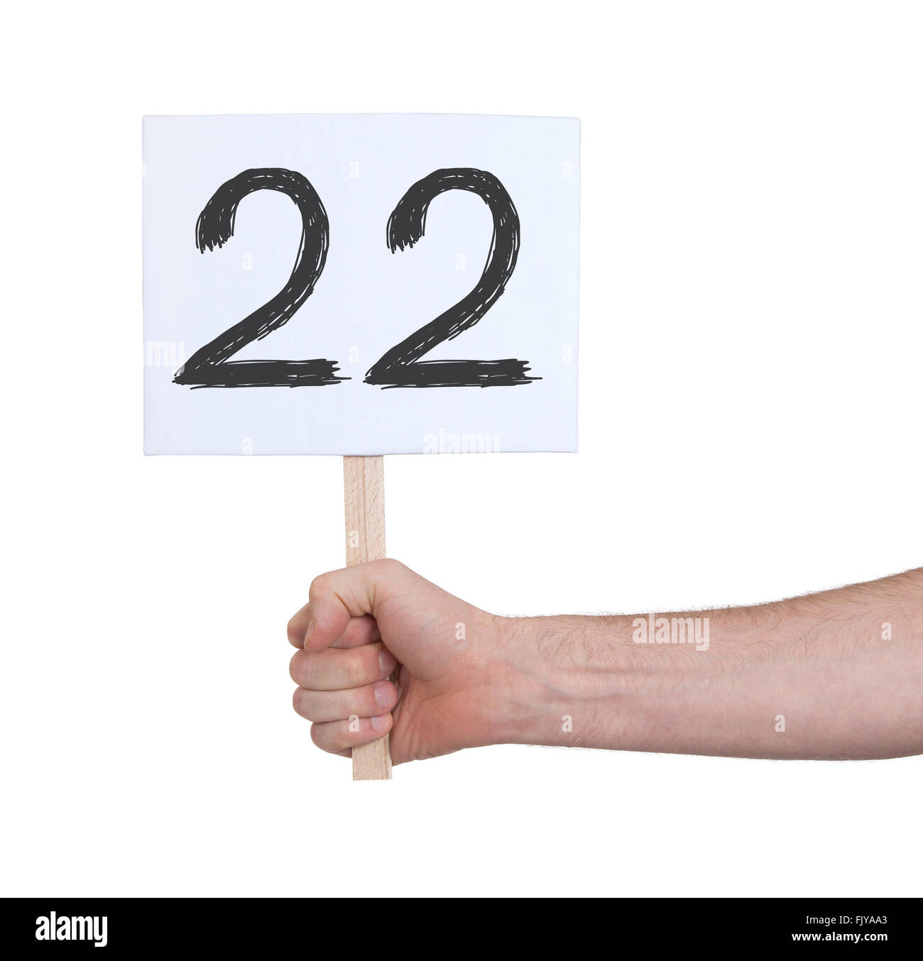 Sign with a number, isolated on white - 22 Stock Photo - Alamy