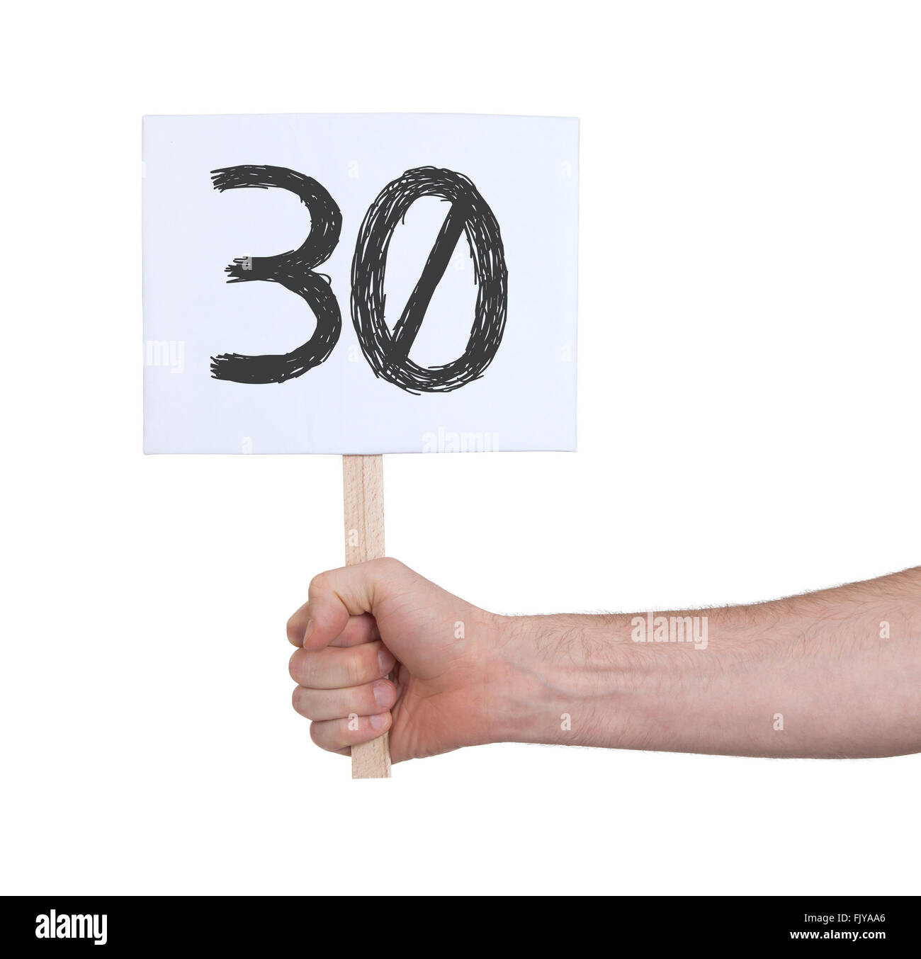 Sign with a number, isolated on white - 30 Stock Photo - Alamy