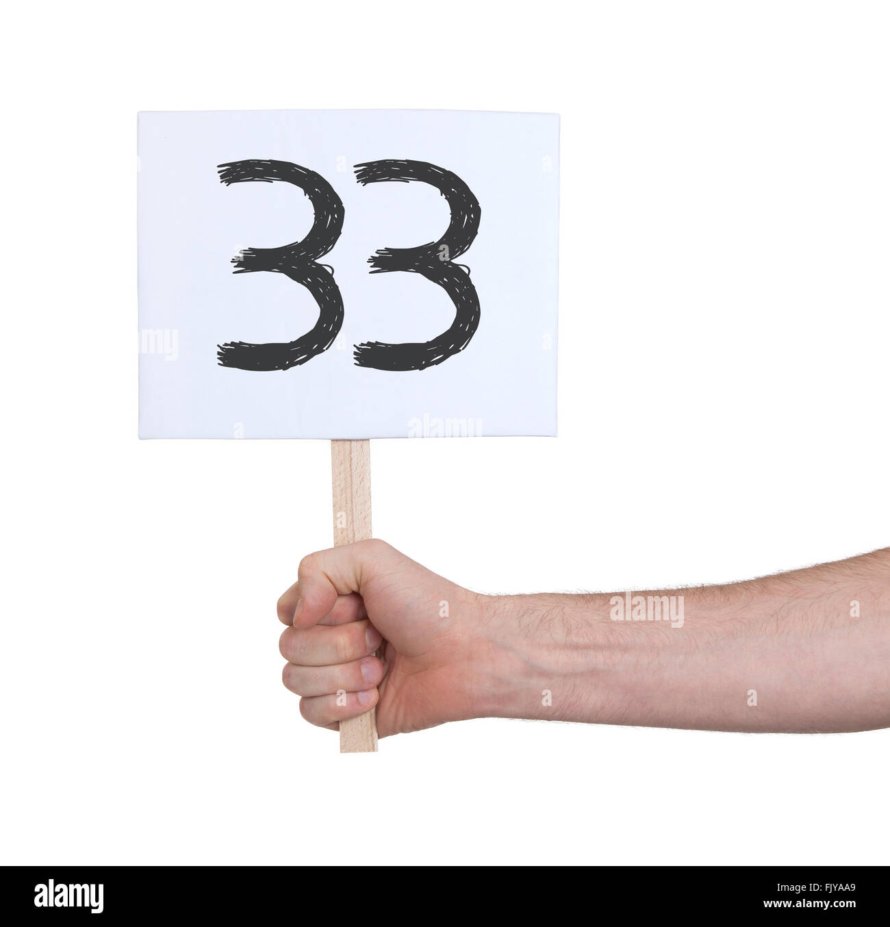 Sign with a number, isolated on white - 33 Stock Photo - Alamy