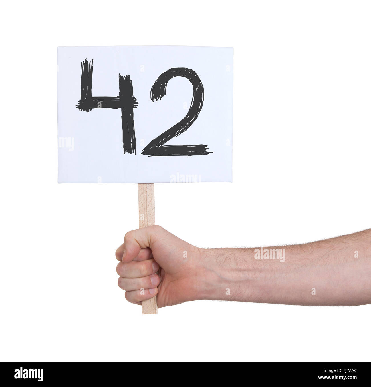 Sign with a number, isolated on white - 42 Stock Photo - Alamy