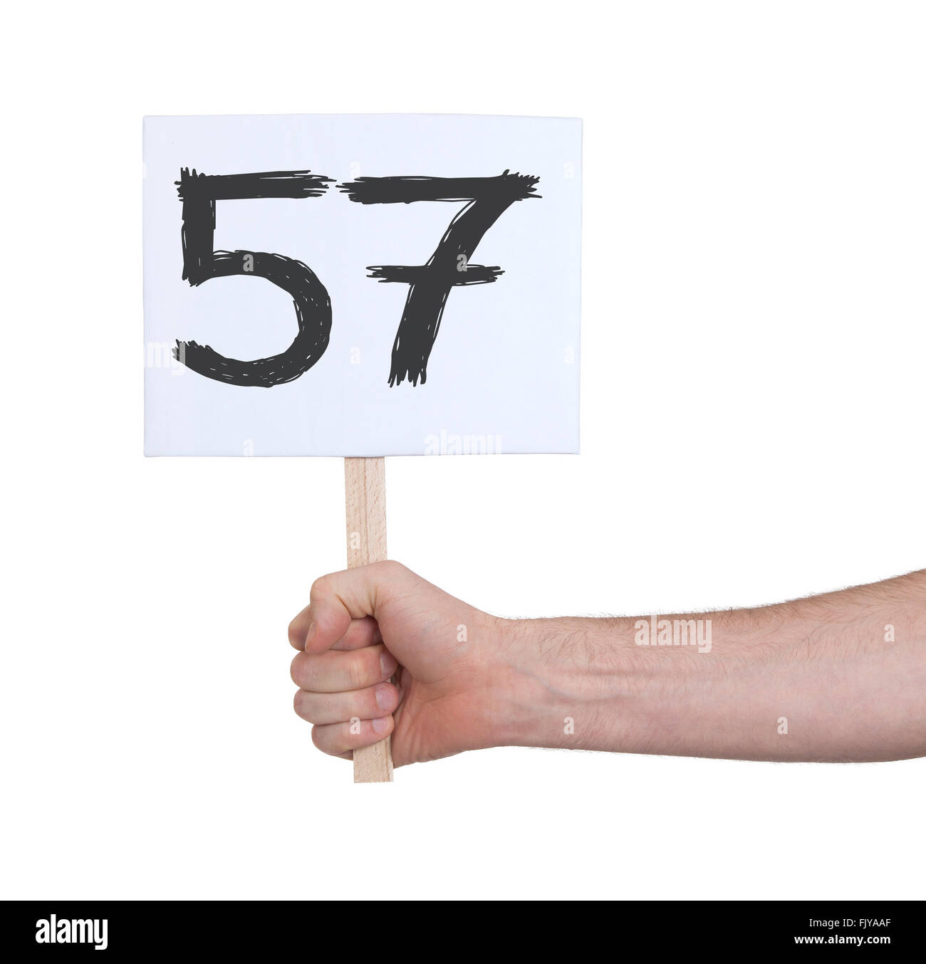 Sign with a number, isolated on white - 57 Stock Photo - Alamy