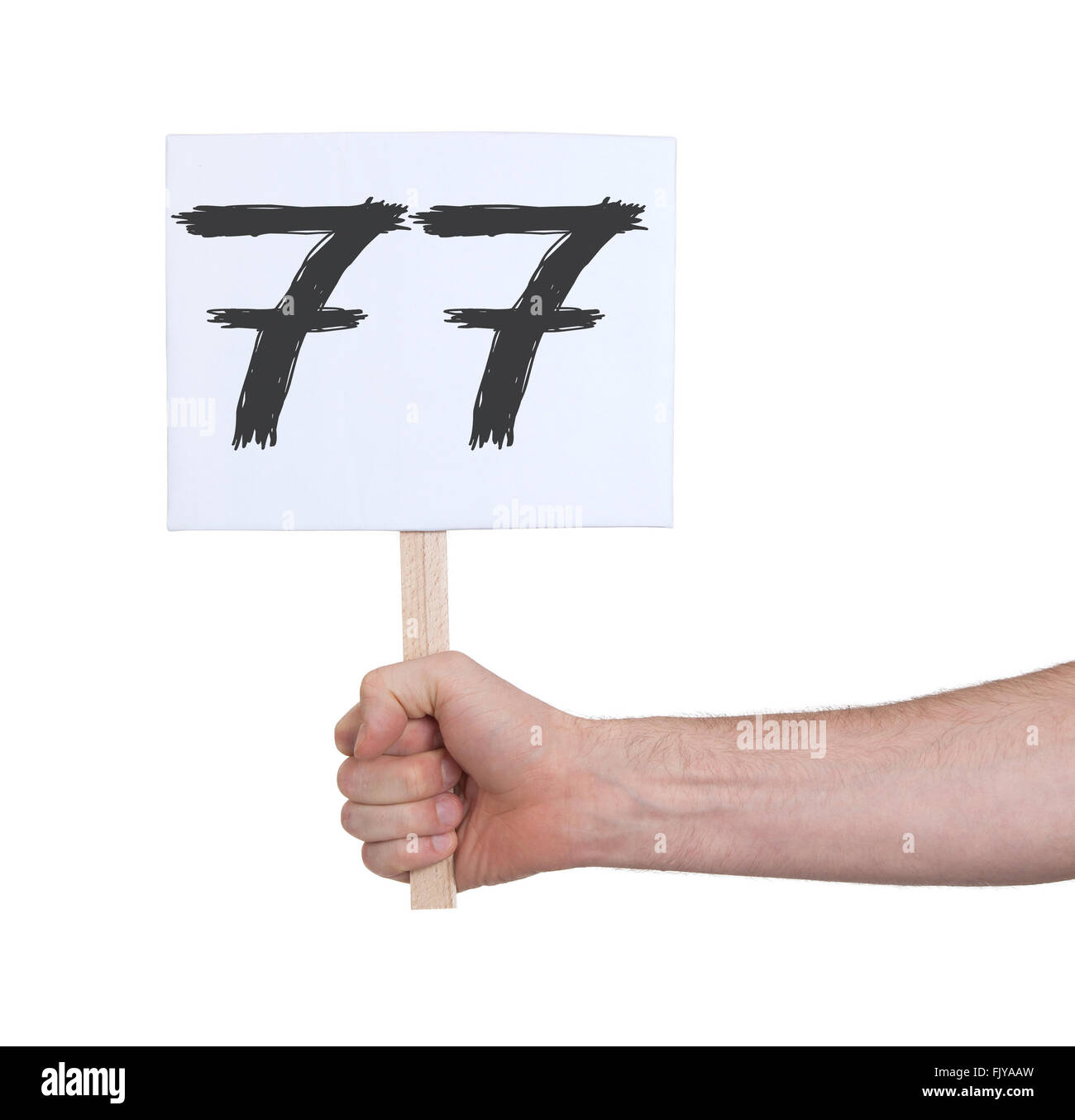 Sign with a number, isolated on white - 77 Stock Photo - Alamy