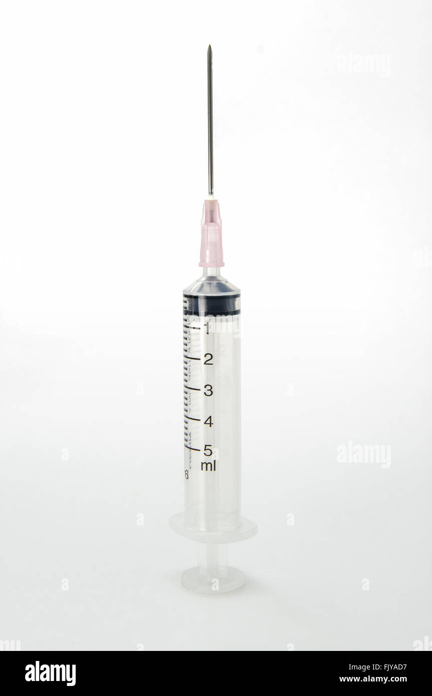 Fairly standard design single use syringe (disposable syringe) chemical ...