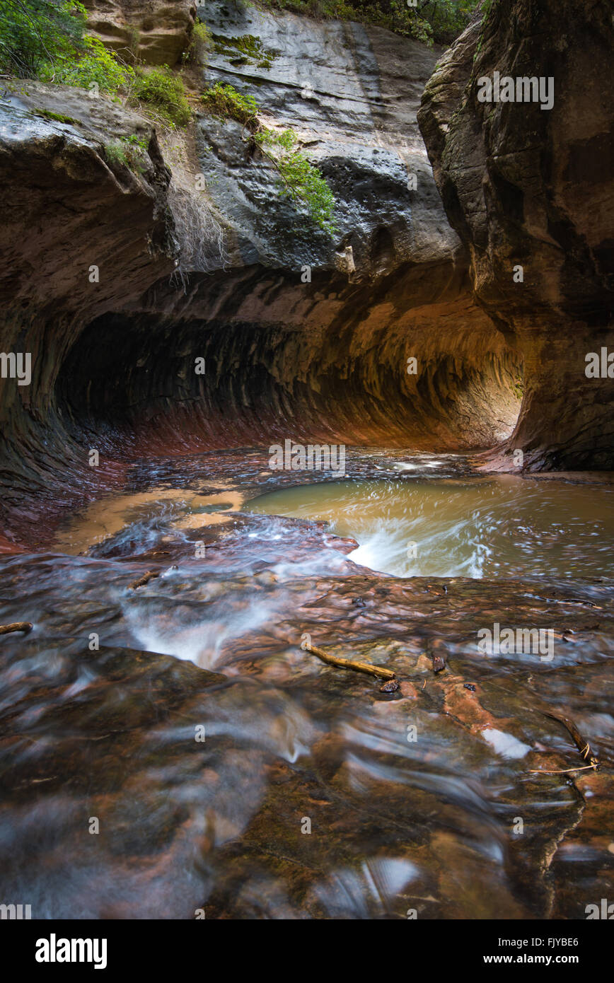 The Subway Slot Canyon in Zion National Park Stock Photo - Alamy