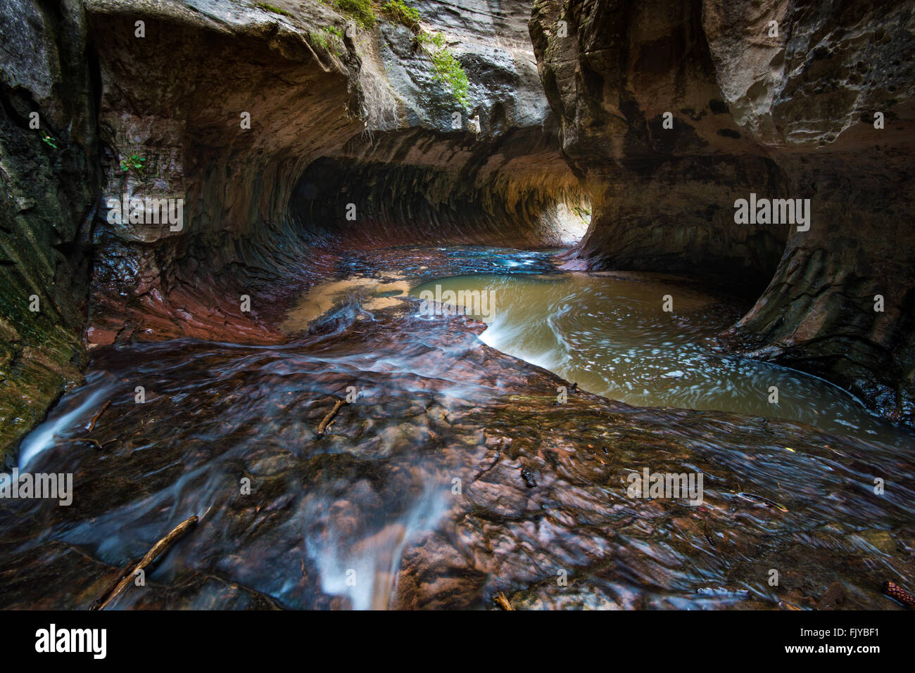 The Subway Slot Canyon in Zion National Park Stock Photo - Alamy