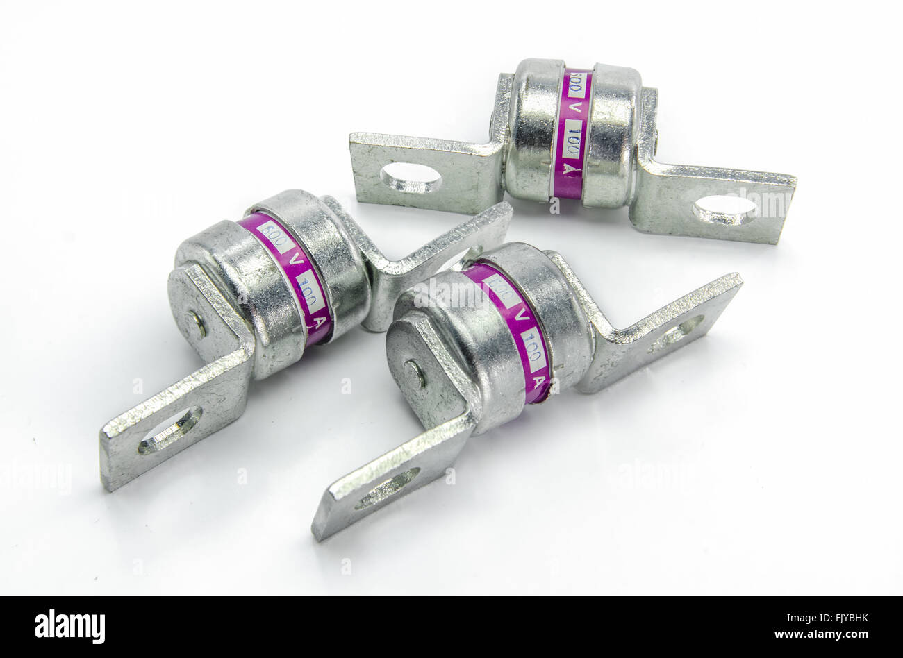 Fuse of electrical protection component on white background Stock Photo ...