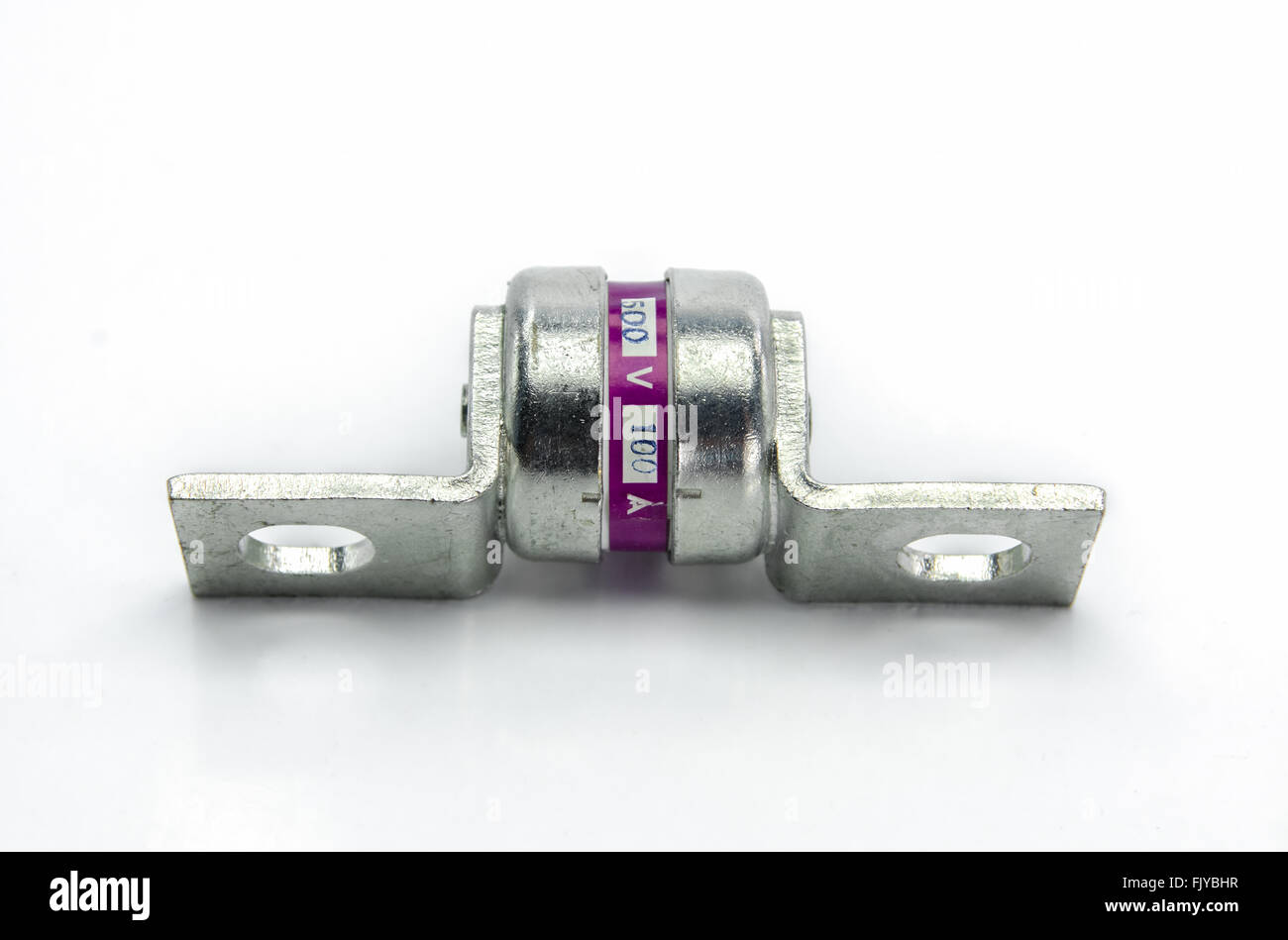 Fuse of electrical protection component on white background Stock Photo ...