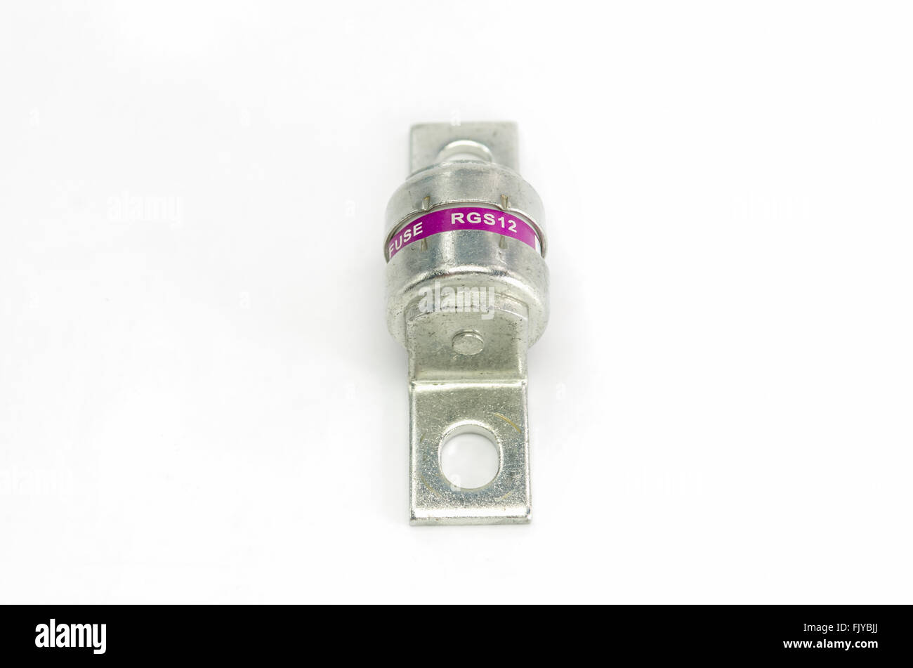 Fuse of electrical protection component on white background Stock Photo ...