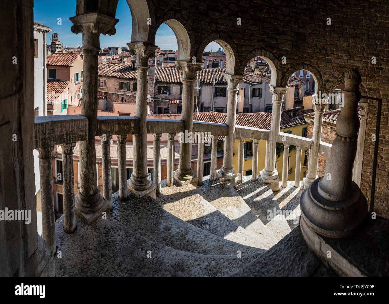 Scala Contarini del Bovolo spiral staircase in Venice, Italy Stock ...