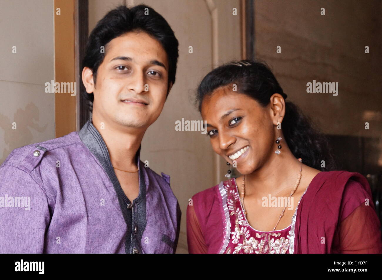 Indian Couple Smiling Together Stock Photo - Alamy