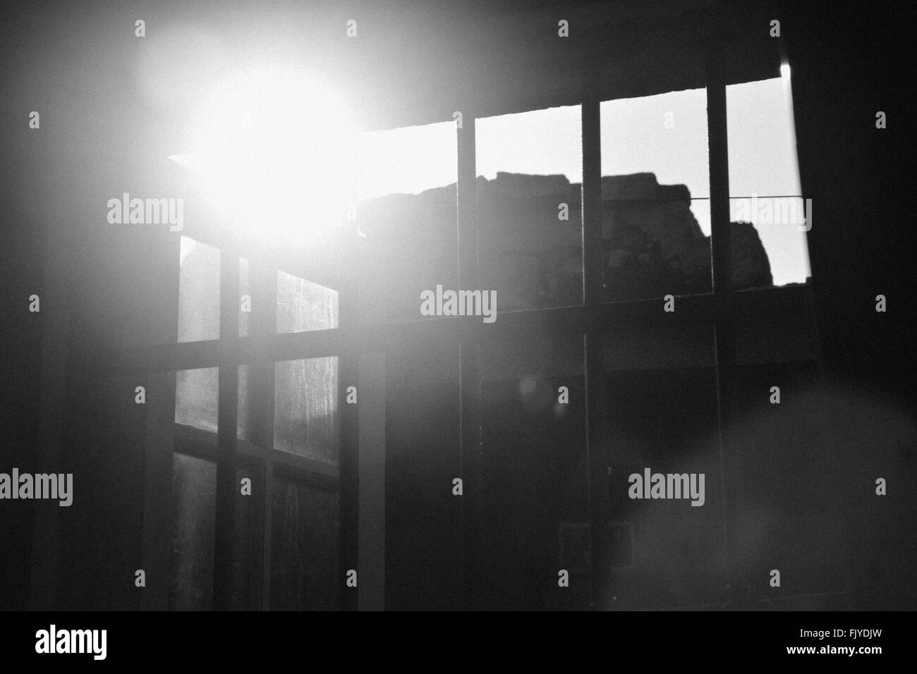Sunny day through the window Black and White Stock Photos & Images - Alamy