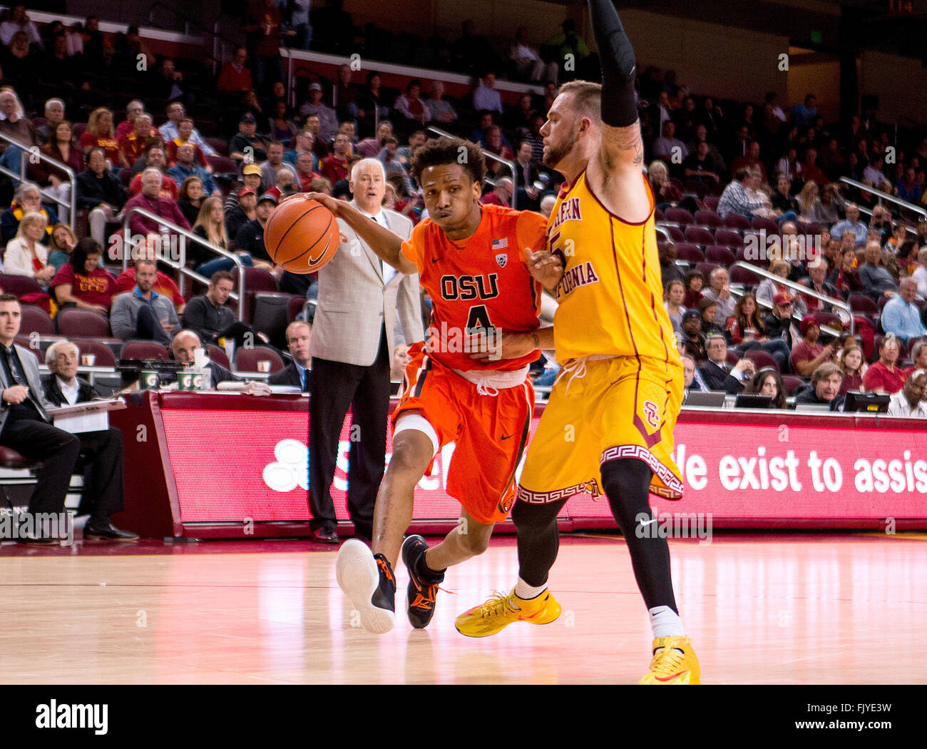 Los Angeles, CA, USA. 02nd Mar, 2016. Oregon State guard (4) Derrick ...